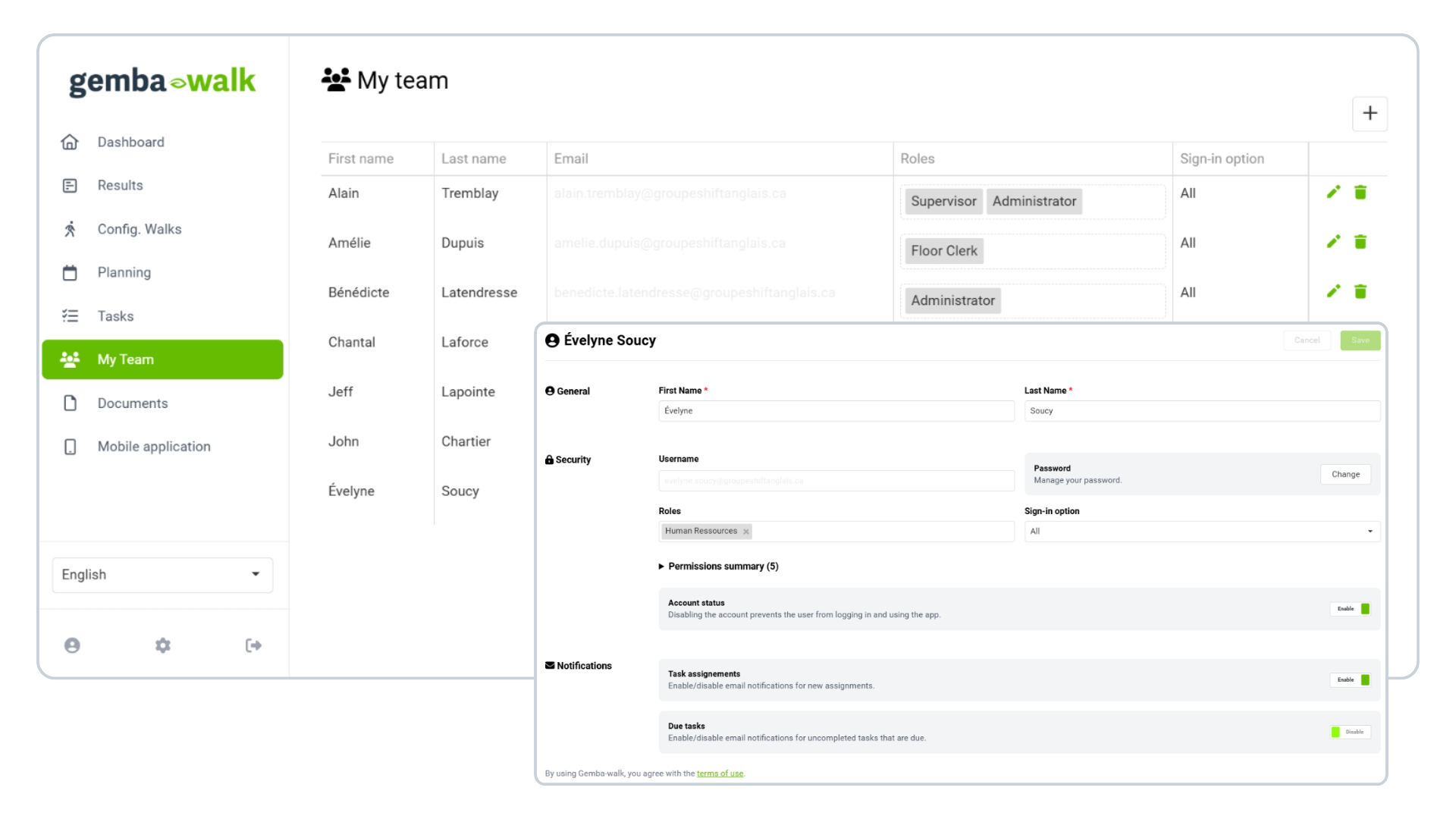 Functionalities - Gemba-Walk